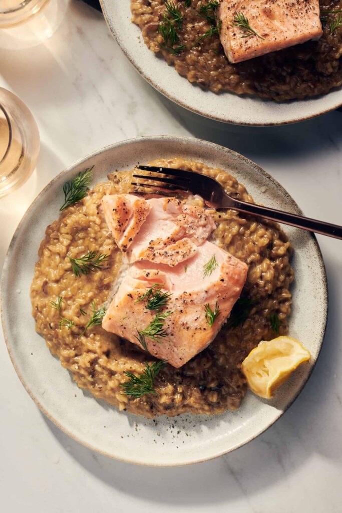Salmon with Mushroom Risotto - Redwood Kitchen