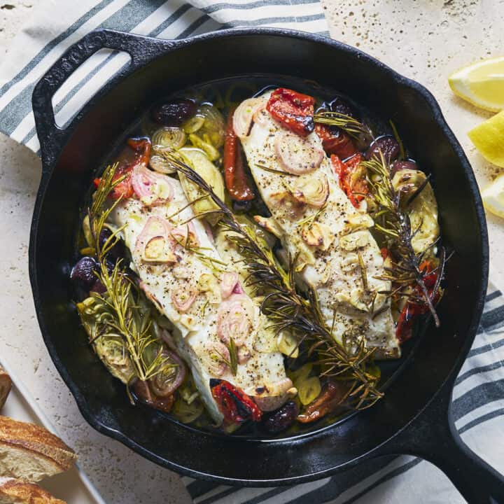 Mediterranean Halibut with Rosemary - Redwood Kitchen
